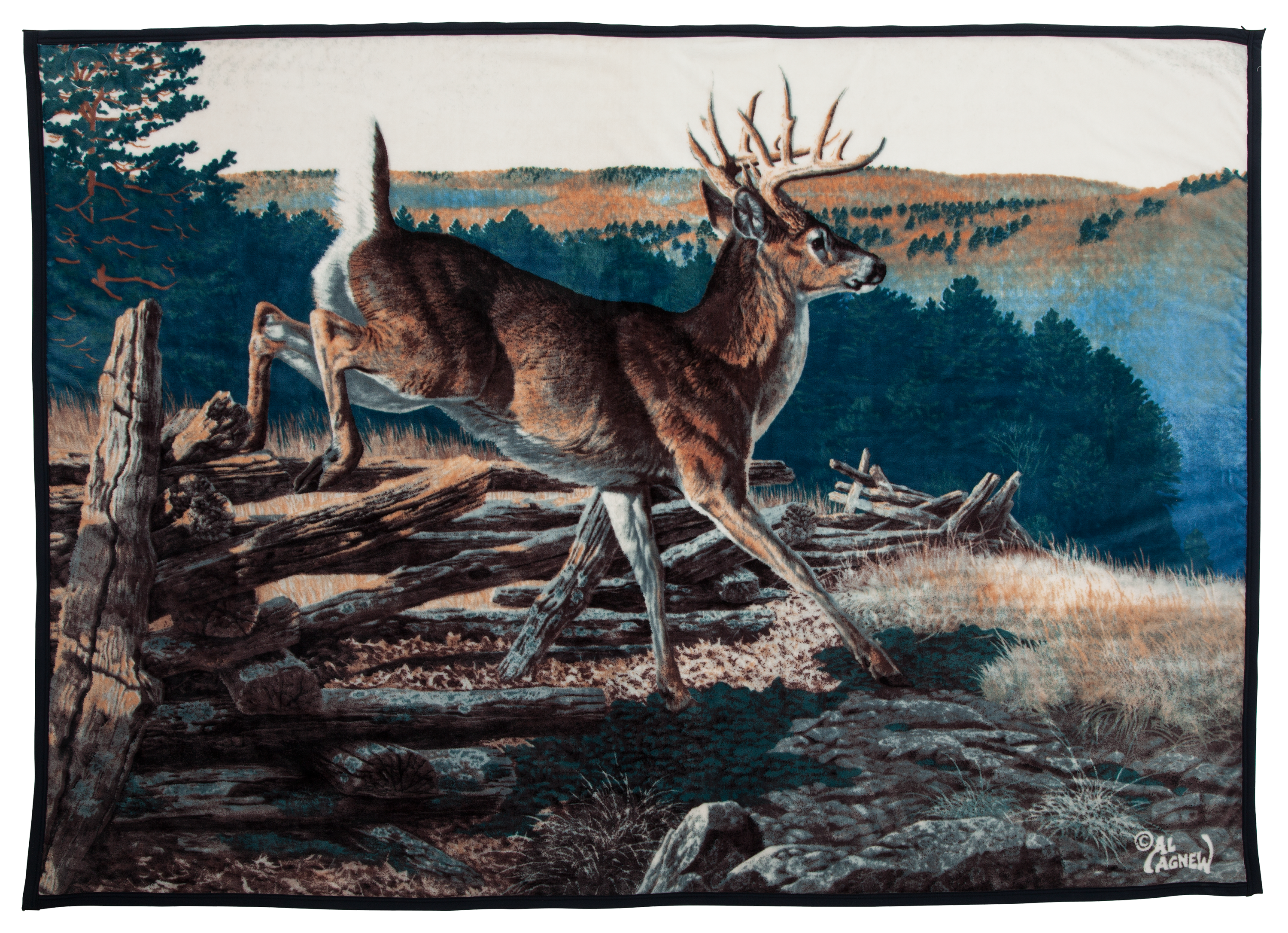 Bass Pro Shops Country Home by Al Agnew Raschel Fleece Throw Blanket ...